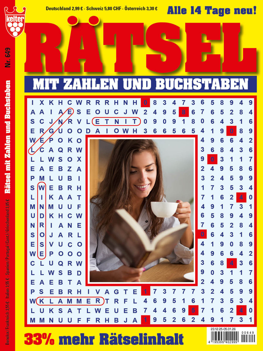 Rätsel mit Zahlen und Buchstaben #649 – Kelter-verlag
