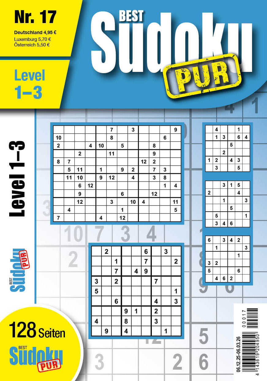 Best Sudoku Pur Beginner #17 – Kelter-verlag