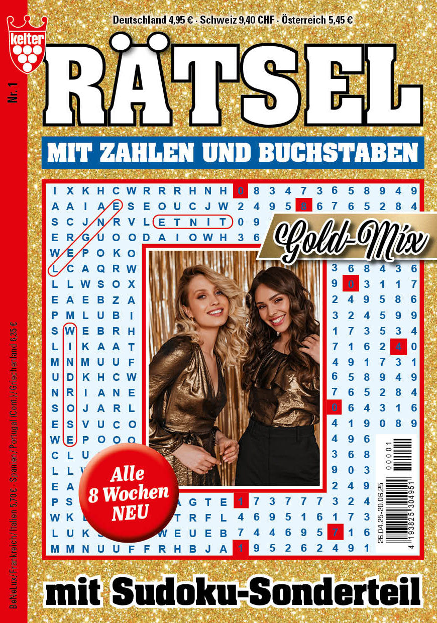Rätsel mit Zahlen und Buchstaben Gold-Mix #1 – Kelter-verlag